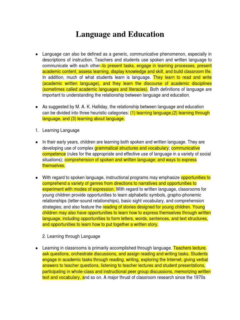 (IL) Language and Education | PDF | Reading Comprehension | Grammar