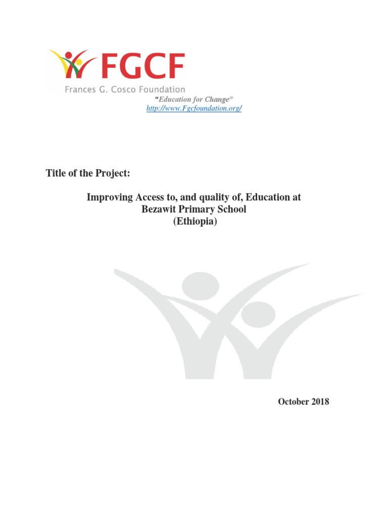 Bezawit Primary School Proposal - Dec. For ISEE | PDF | Wash | Teachers