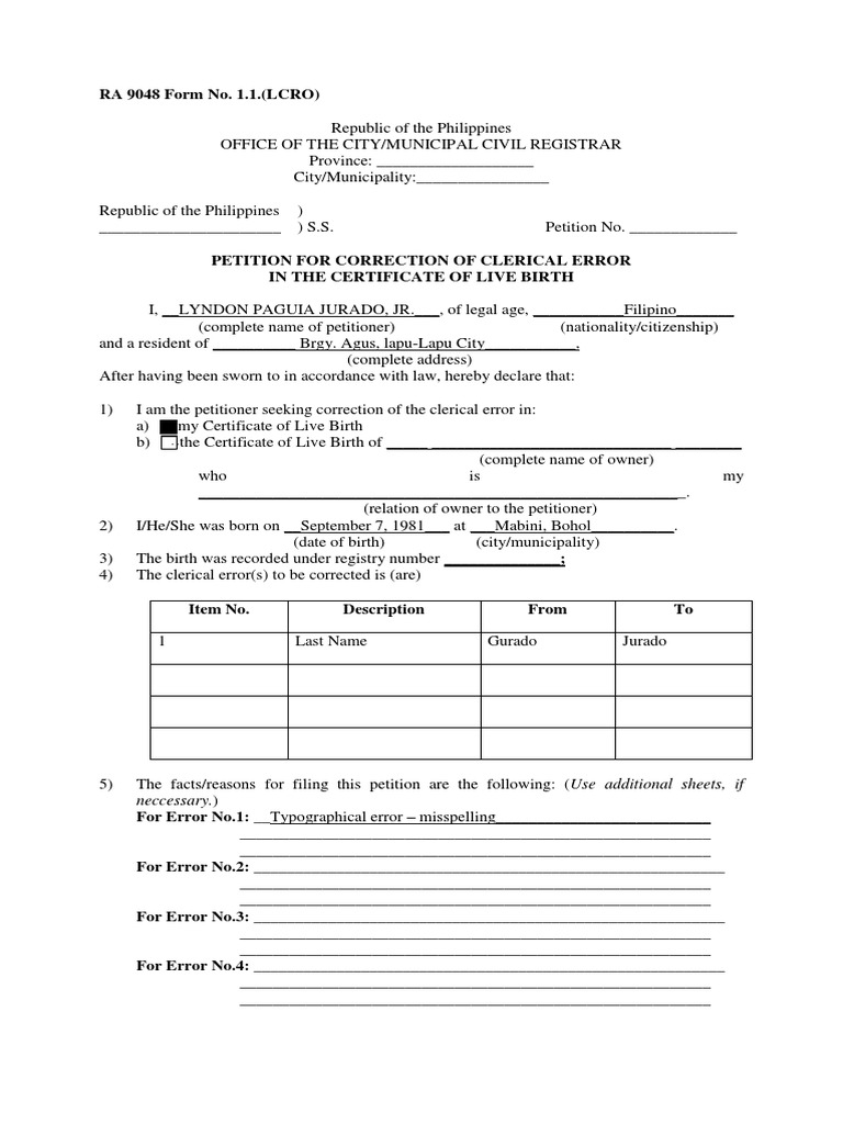 Correction of Entry - Jurado | PDF | Virtue | Common Law
