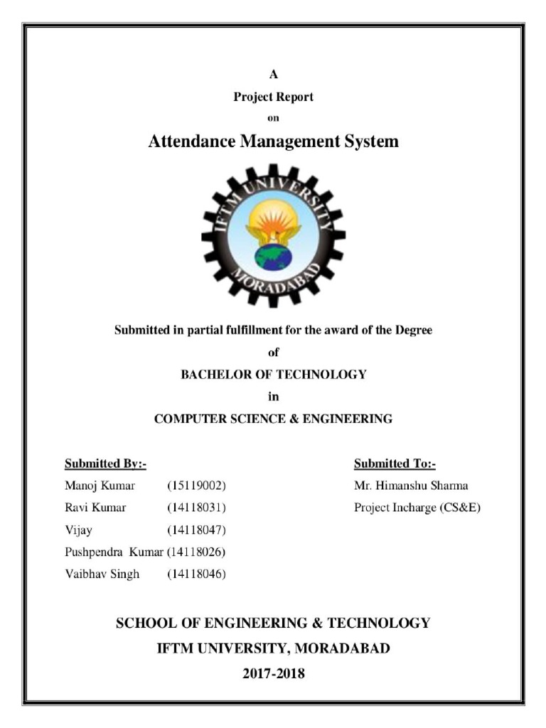Attendance Management System Project Report | PDF