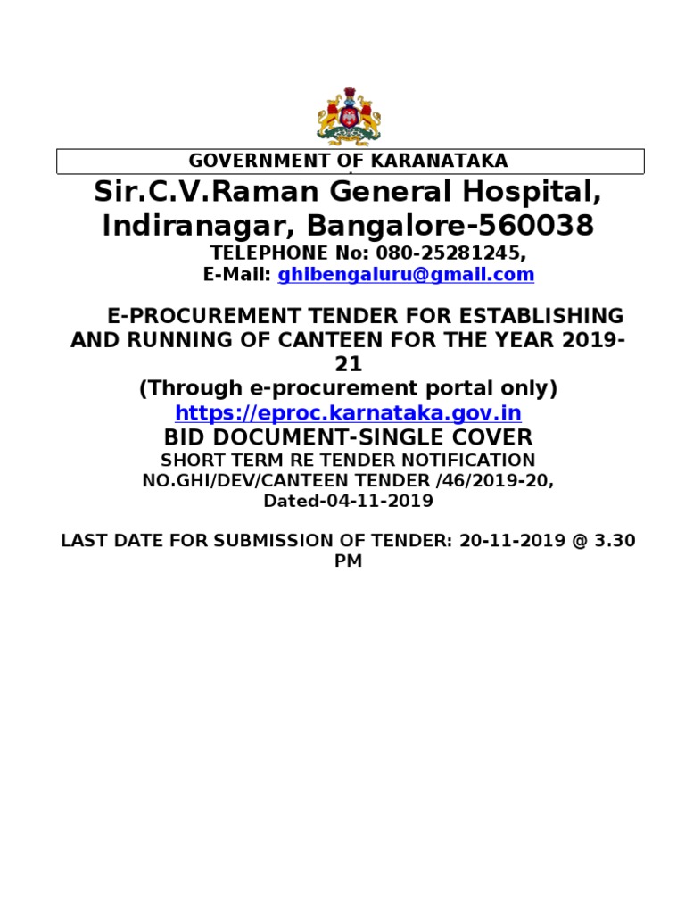 New Canteen Re-Tender Documents | PDF | Waiting Staff | Tableware