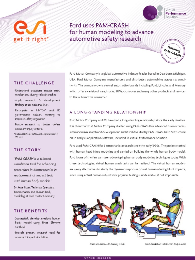 Ford Uses PAM-CRASH For Human Modeling To Advance Automotive Safety ...
