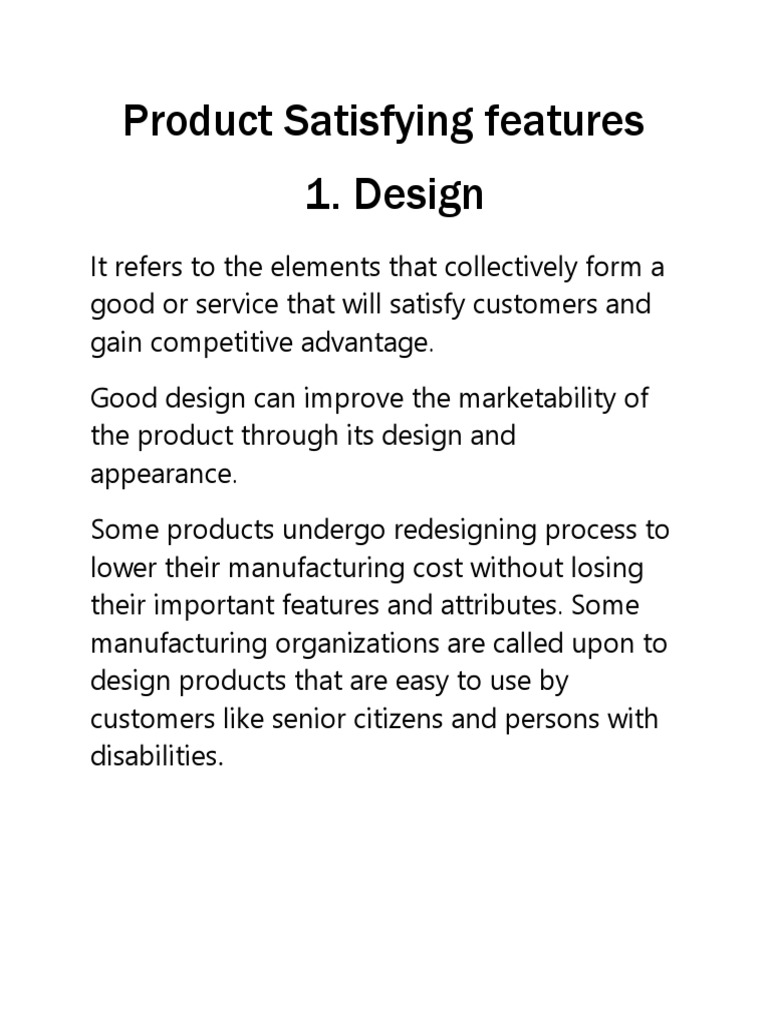 Product Satisfying Features | PDF | Marketing | Perception