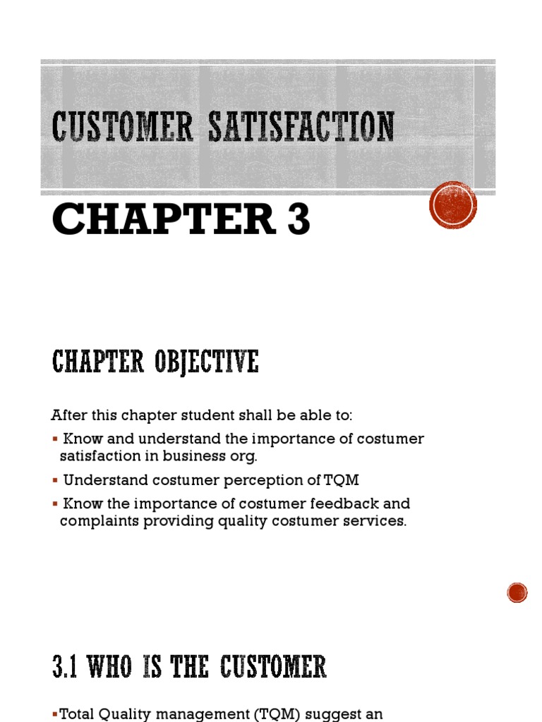 Chapter 3 | PDF | Customer | Customer Satisfaction