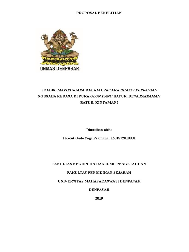 Filosofi Tradisi Matiti Suara Bali | PDF