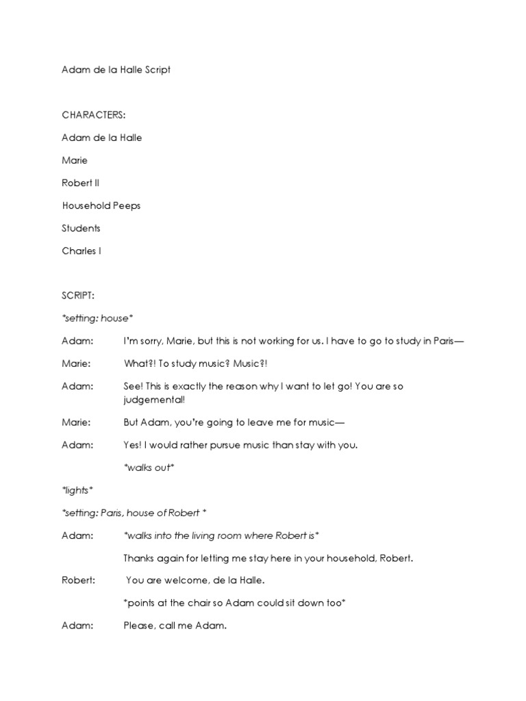 Adam de La Halle Script | PDF | Home & Garden | Poetry