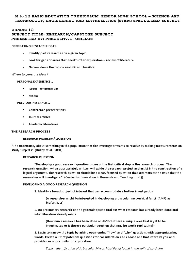 Research Capstone Handouts | PDF | Statistics | Causality