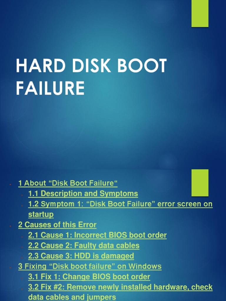 Boot Failure | PDF | Booting | Bios