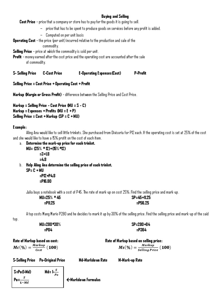 Business Math (Done) | PDF | Loans | Interest