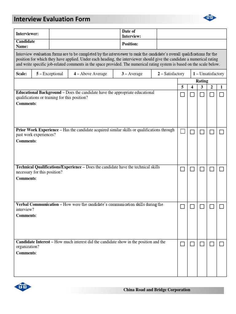 Interview Evaluation Form | PDF | Communication | Behavioural Sciences
