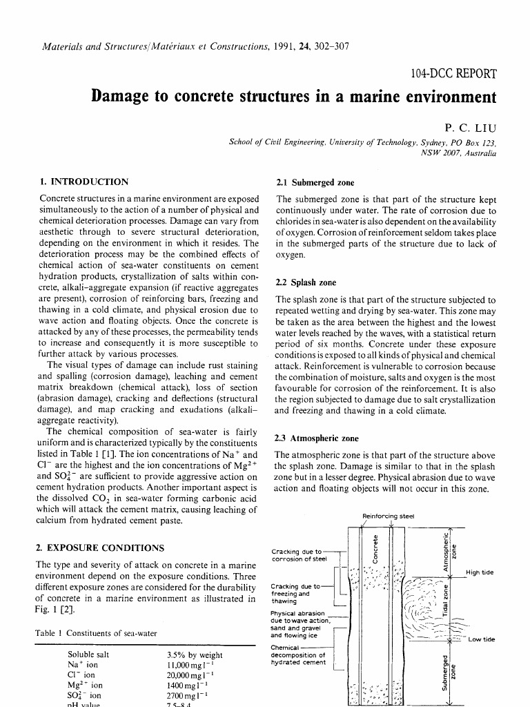 Damage To Concrete Structures in A Marine Environment | PDF | Corrosion ...