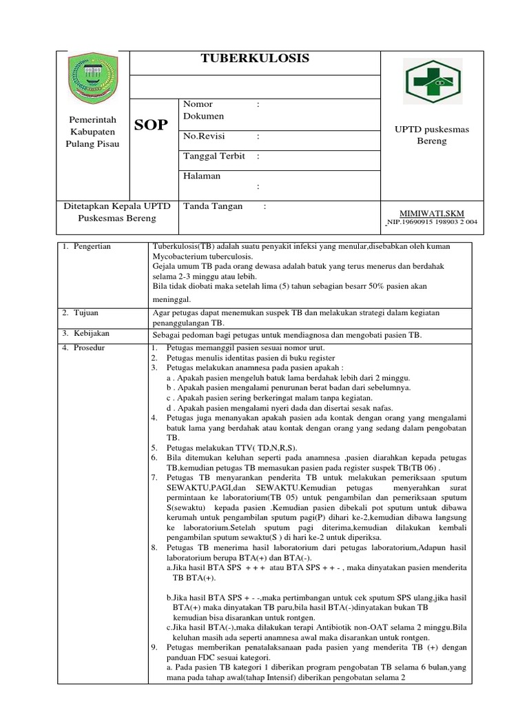 7.2.1.d SOP TUBERKULOSIS | PDF