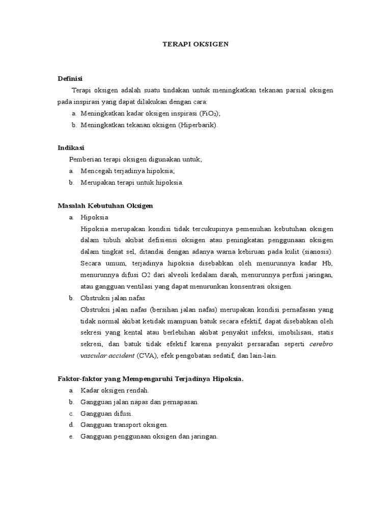 Pemberian Oksigen Ook | PDF