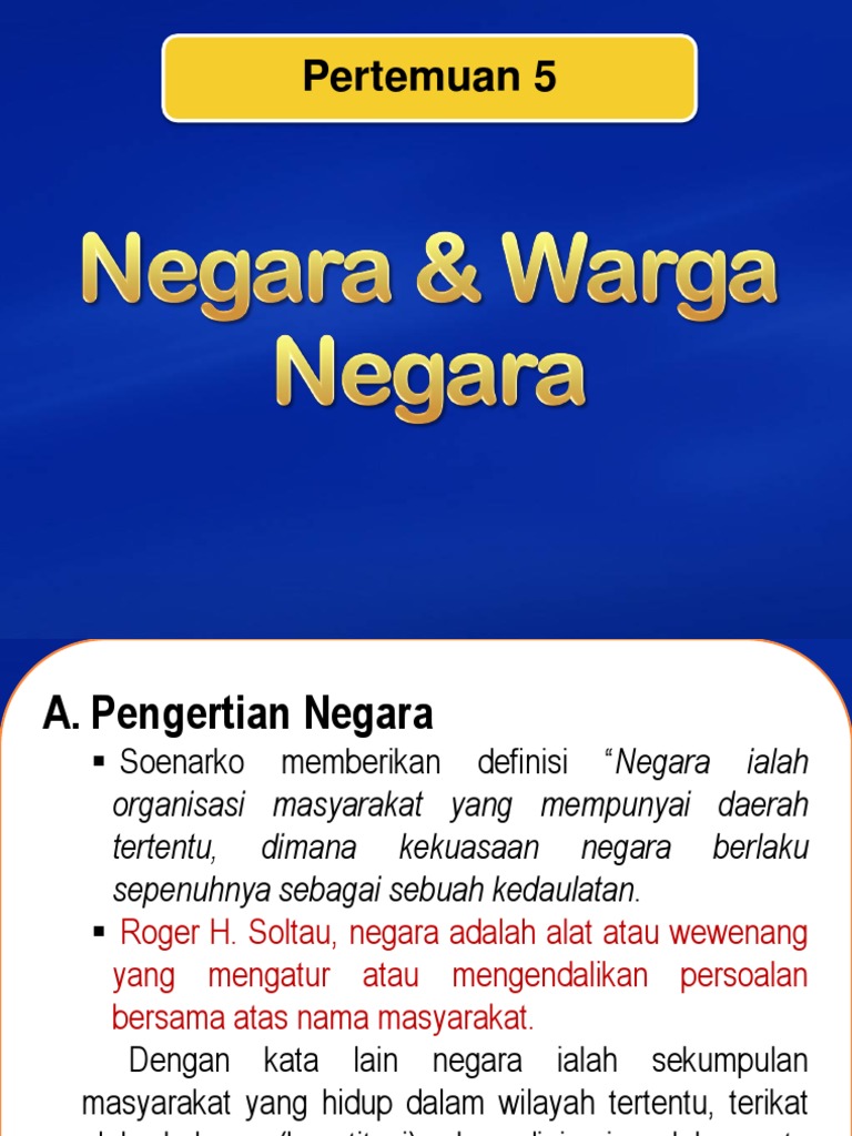 PERTEMUAN 5 (Pengertian, Sifat & Bentuk Negara) | PDF