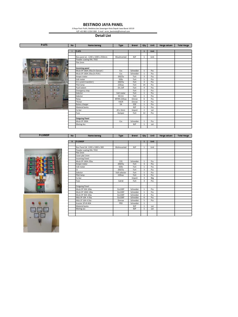 Details Componen Panel | Download Free PDF | Wire | Electrical Wiring