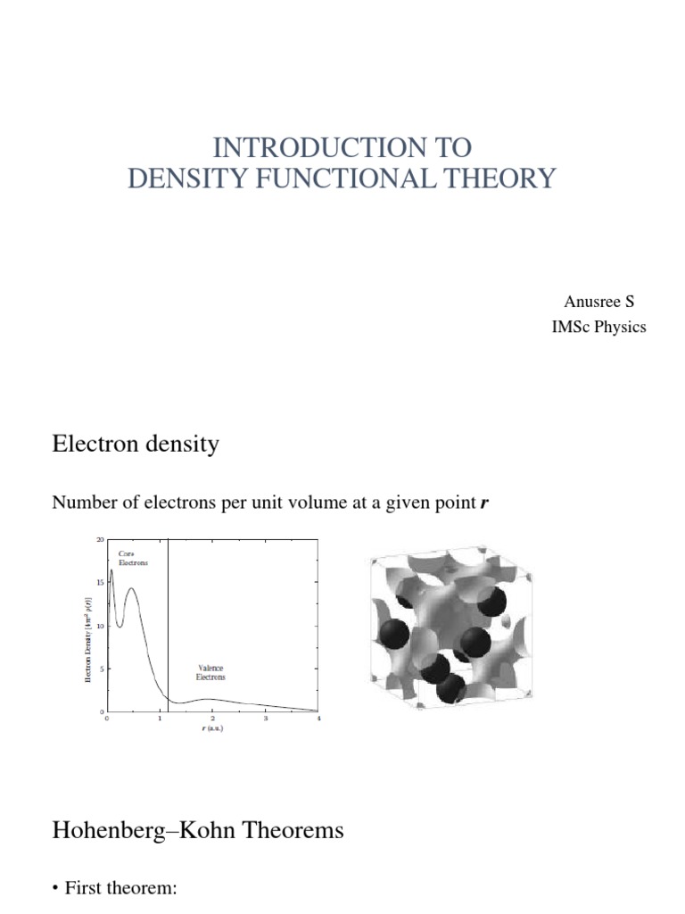 Density Functional Theory | PDF | Density Functional Theory | Quantum ...
