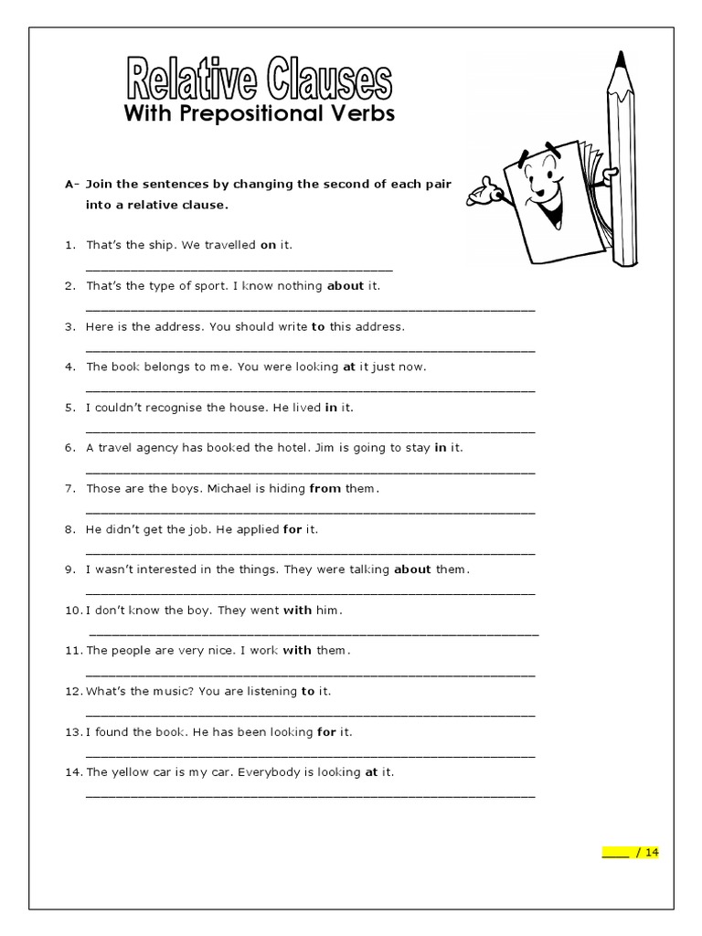 Relative Clauses With Prepositional Verbs | PDF | Syntactic Relationships | Onomastics