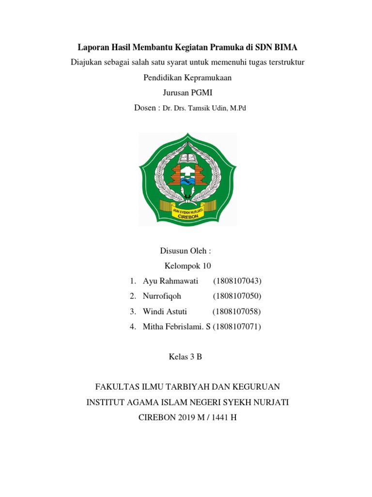 Laporan Hasil Kegiatan Pramuka di SDN Bima | PDF