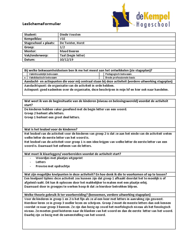 LSF Eerste Letter | PDF