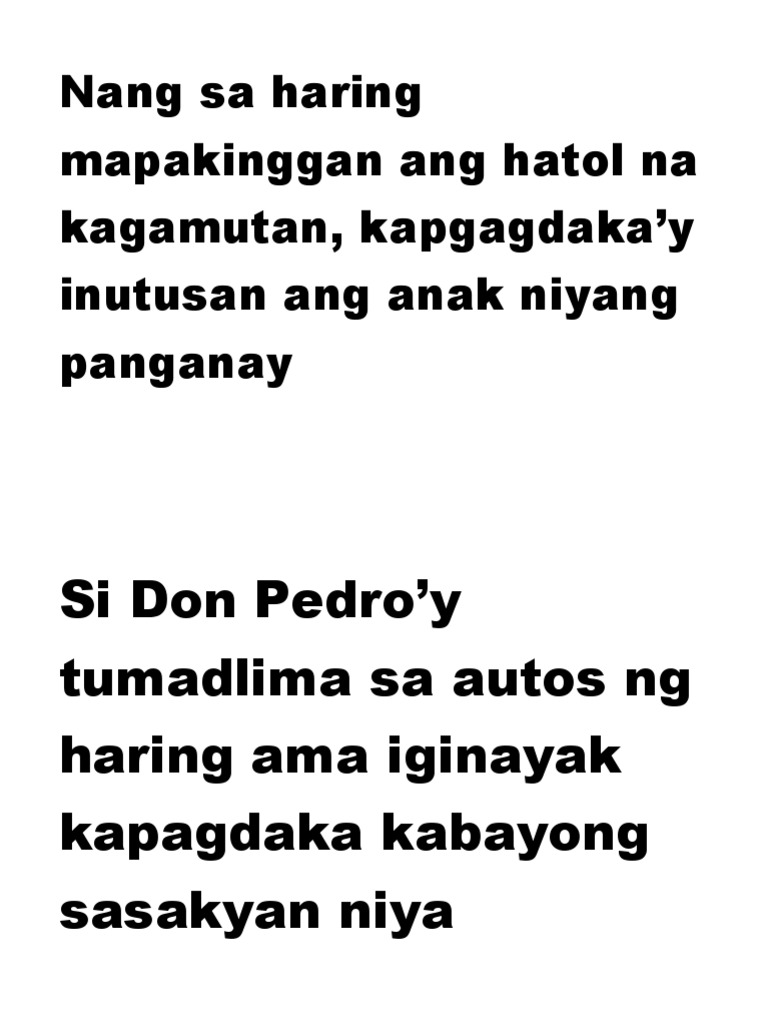 Nang Sa Haring Mapakinggan Ang Hatol Na Kagamutan | PDF