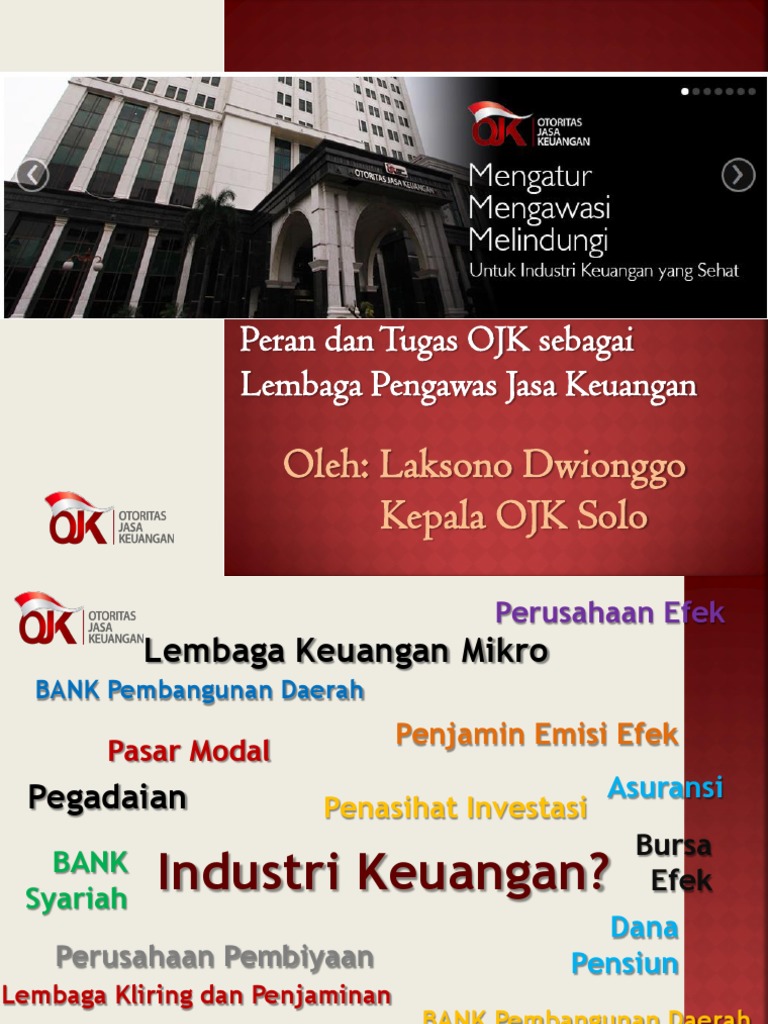 Materi Peran Dan Tugas OJK Sebagai Lembaga Pengawas Keuangan | PDF