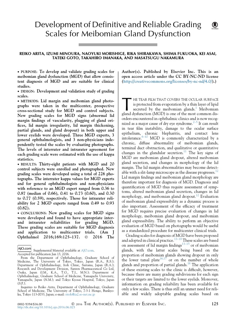 Definitive Grading For MGD | PDF | Receiver Operating Characteristic ...