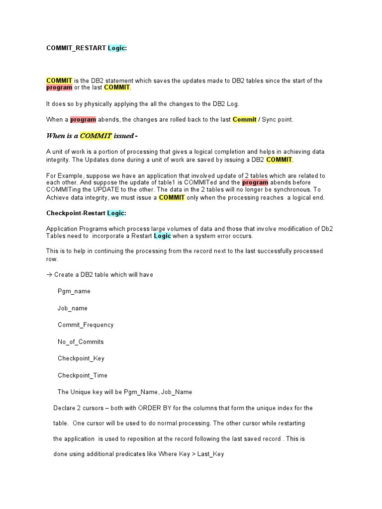 DB2 Restart | PDF | Computing | Software