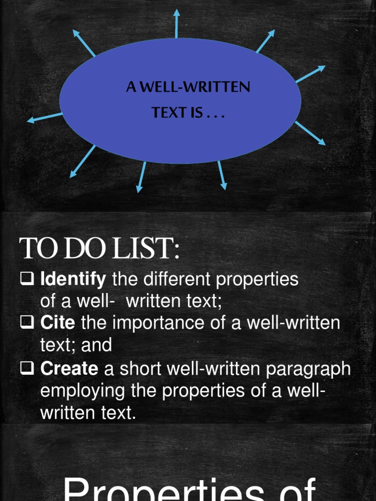 Competency 4 Properties of A Well Written Text - Student | PDF ...
