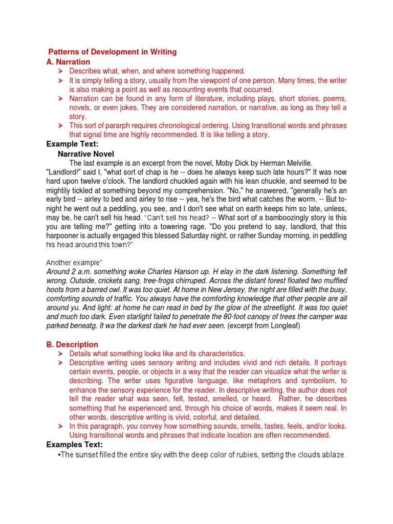 Comptency 3 Using Patterns of Development in Writing Across Disciplines ...