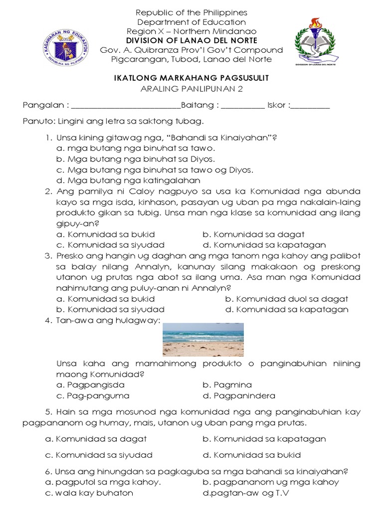 Ap Ikatlong Markahang Pagsusulit | PDF