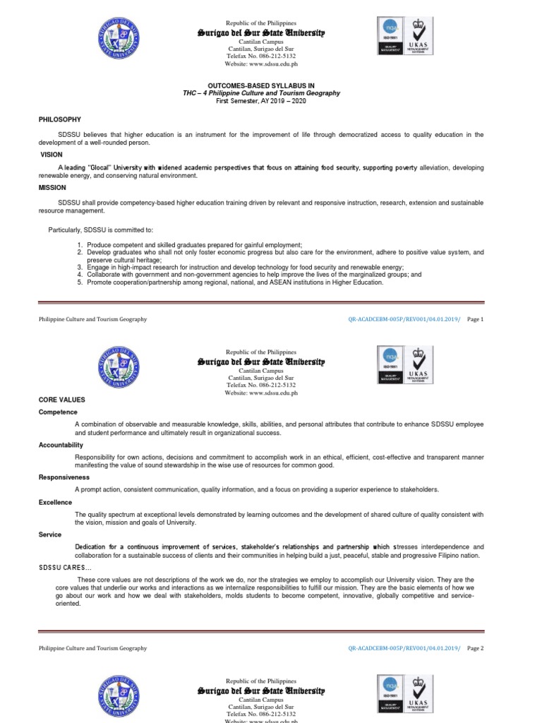 Syllabus THC4 | PDF | Tourism | Curriculum