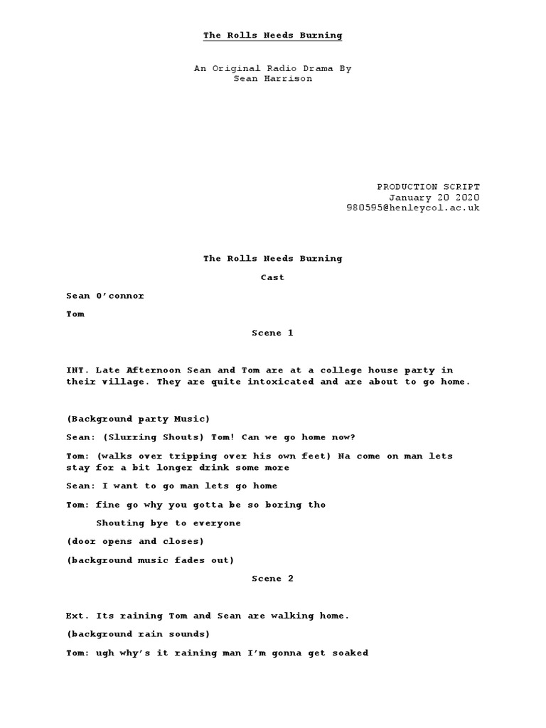Radio Drama Script | PDF