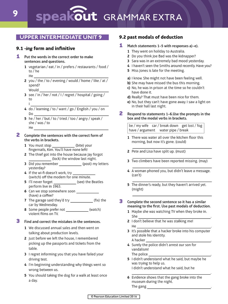 Speakout Grammar Extra Upper Intermediate Unit 9 | PDF