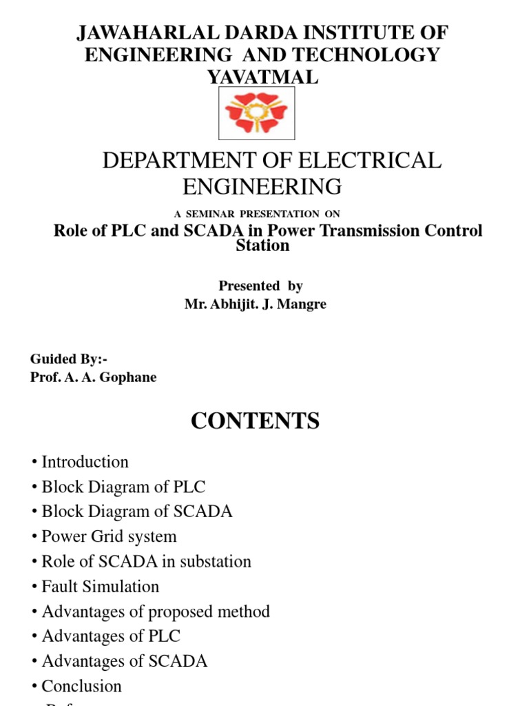 Role of PLC and SCADA in Power Transmission Control Station | PDF ...