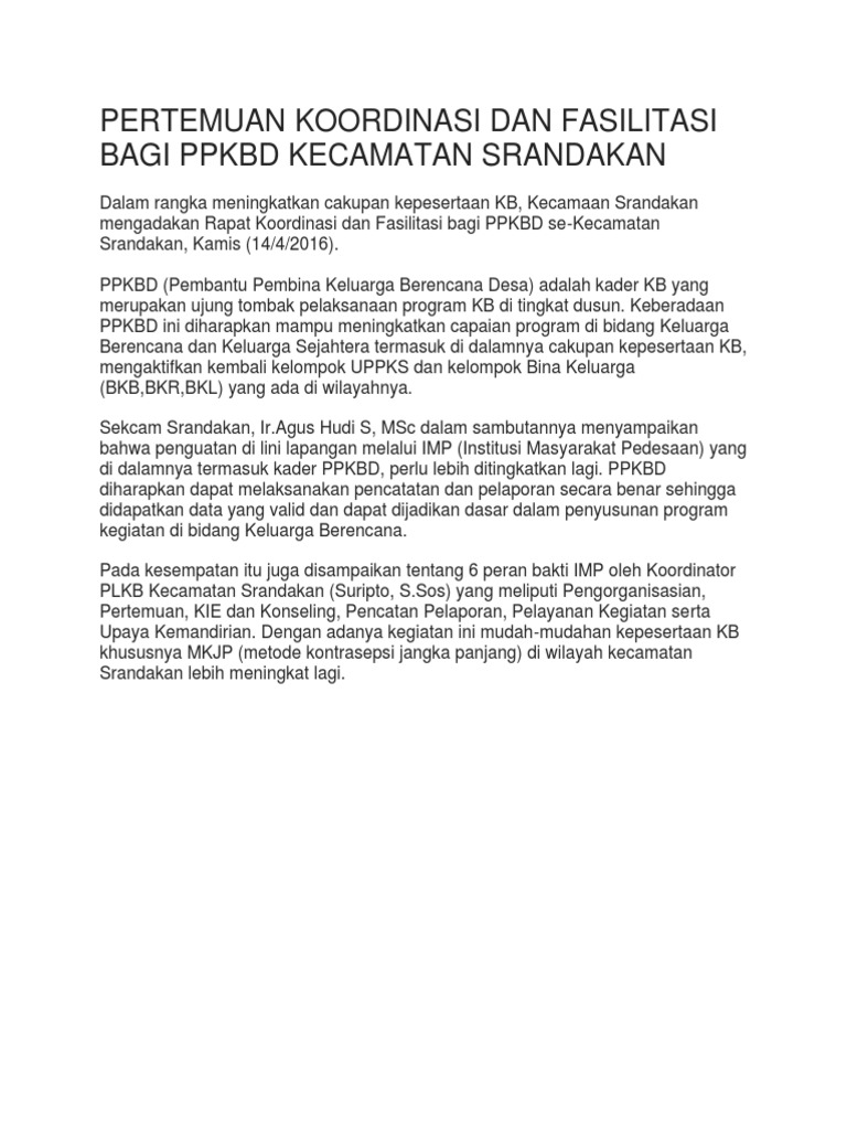 Fasilitasi PPKBD | PDF