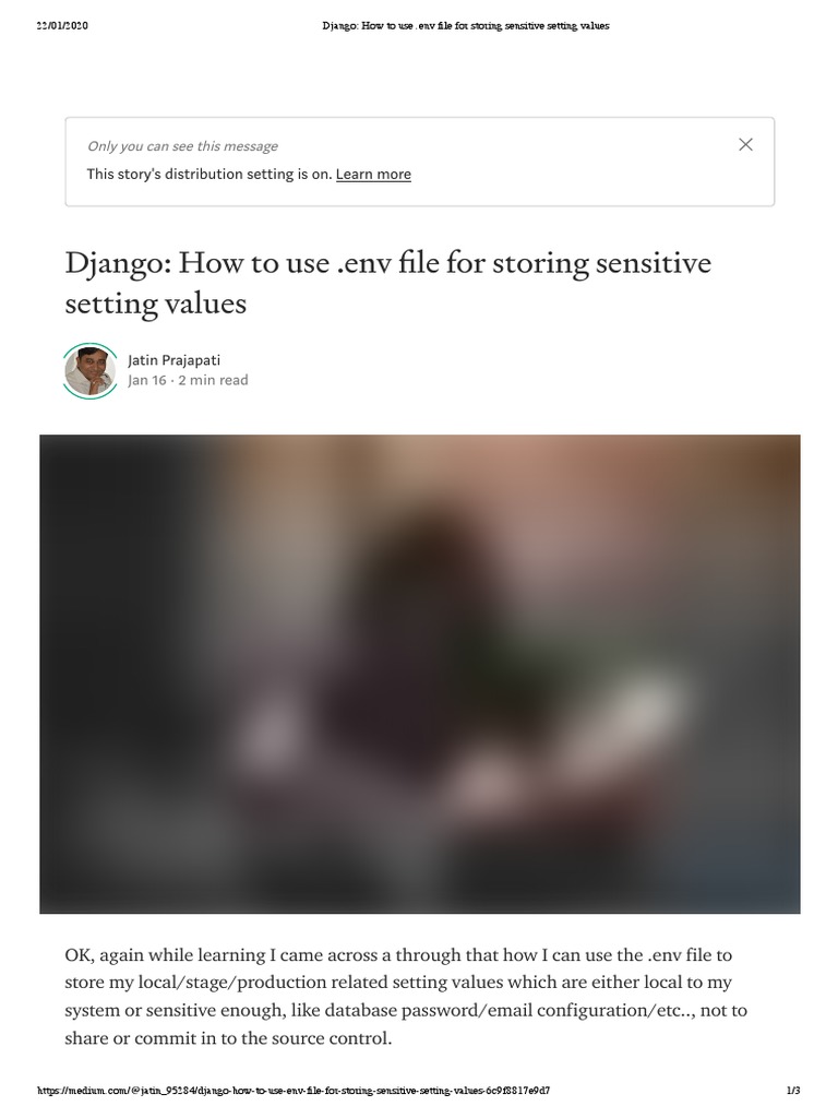 Django How To Use Env File For Storing Sensitive Setting Values Pdf Computer File