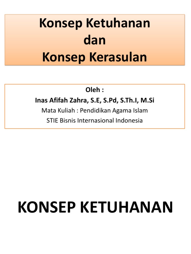 Konsep Ketuhanan Dan Kerasulan | PDF