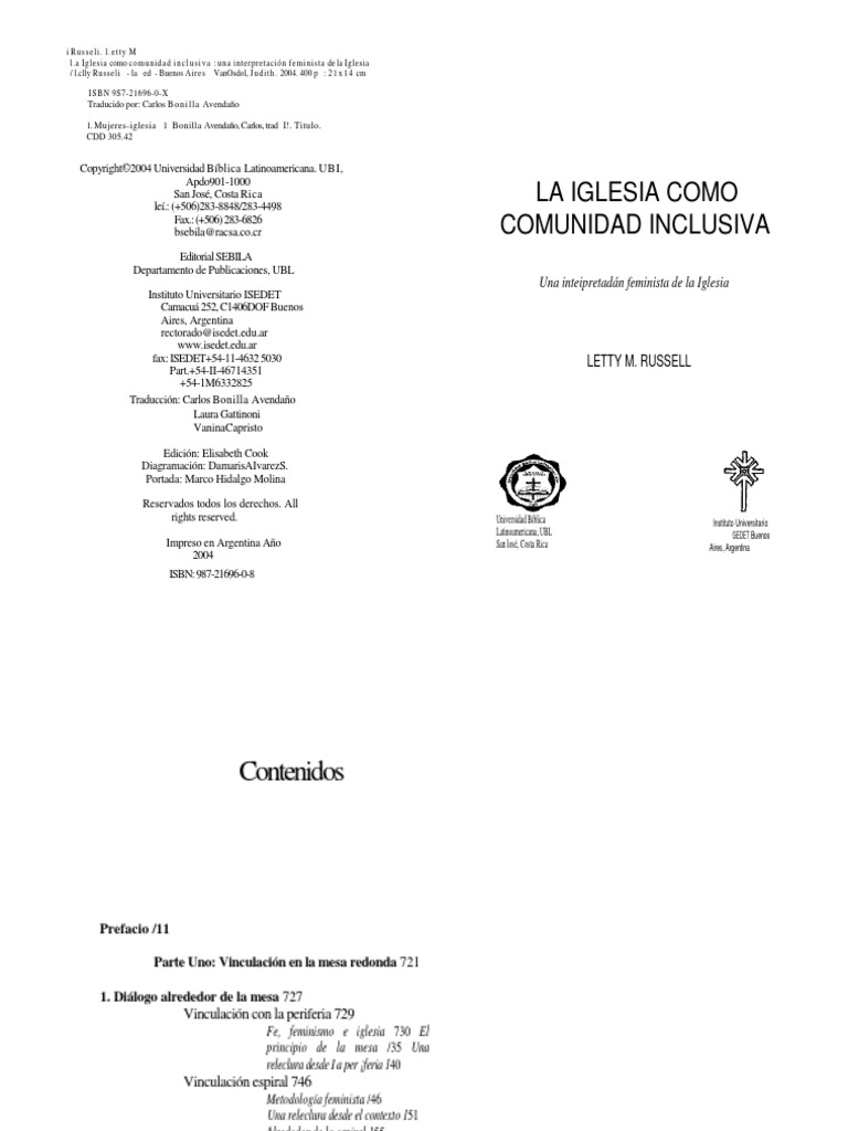 Letty Rusell-La-Iglesia-Como-Comunidad-Inclusiva-Letty-M-Russell PDF ...