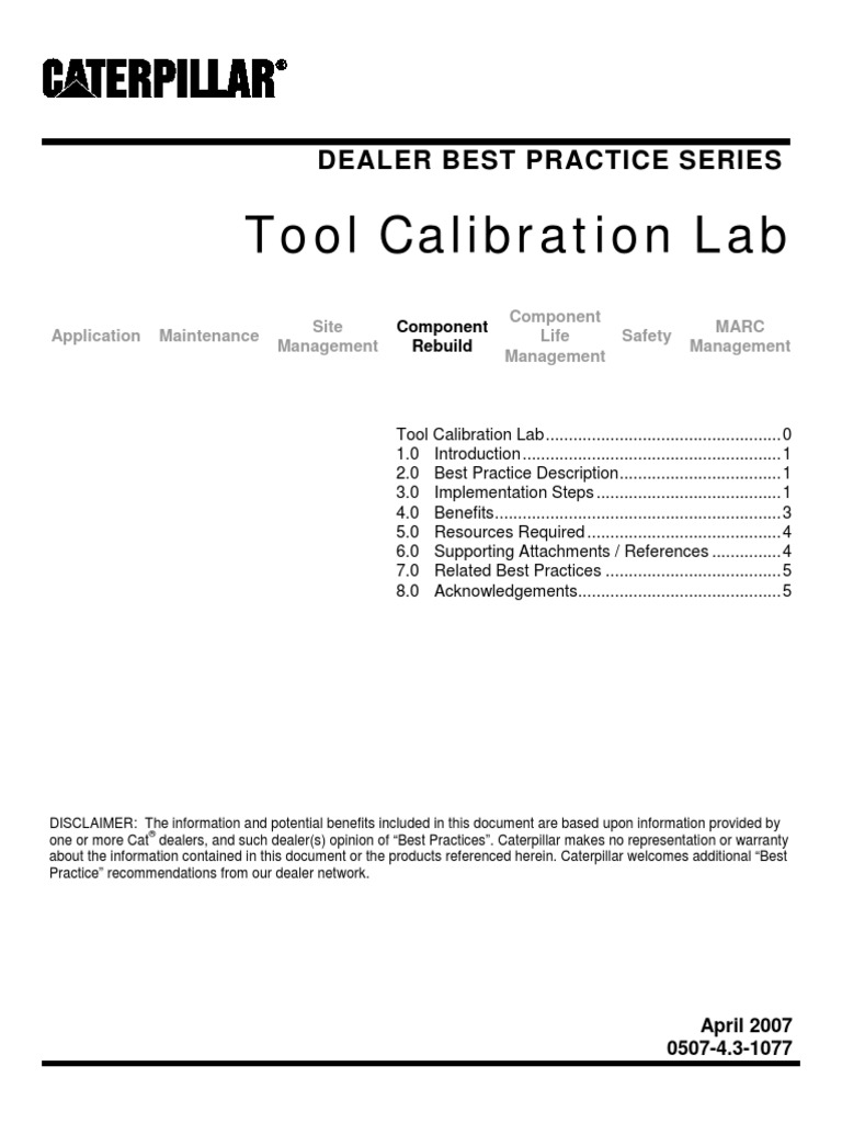 Tool Calibration Lab PDF | PDF | Calibration | Pressure Measurement