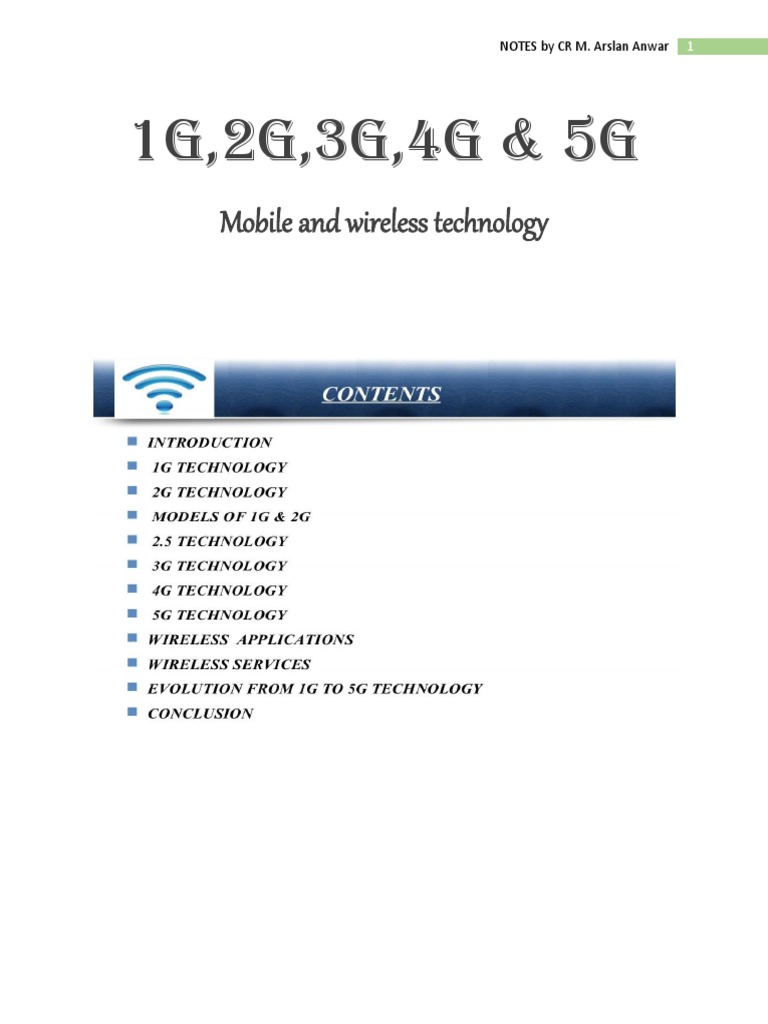 Mobile Network Generations 1G, 2G, 3G, 4G & 5G Explained | PDF