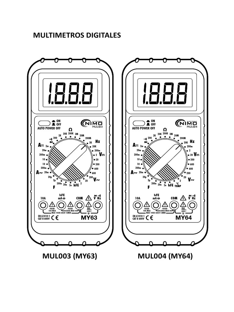 Manual de uso del multímetro MY63 y MY64 | PDF | Cantidad | Física