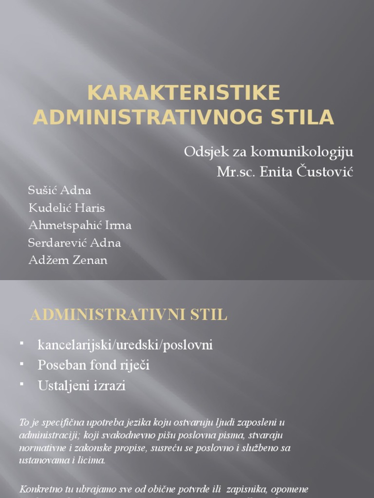 Administrativni Stil | PDF