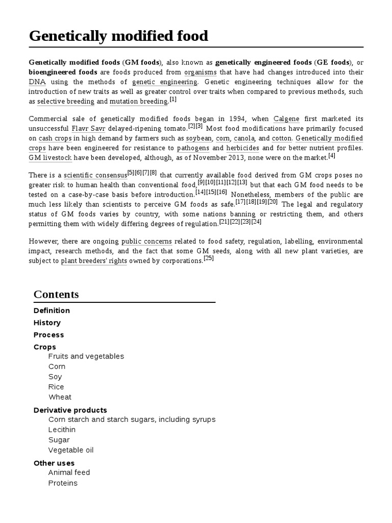 Genetically Modified Food | PDF | Genetically Modified Food | Genetic ...