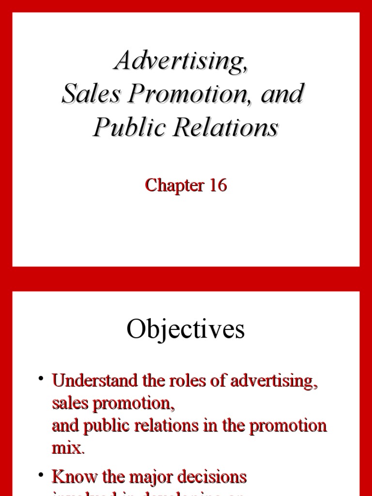 Advertising, Sales Promotion, and Public Relations | PDF | Promotion ...