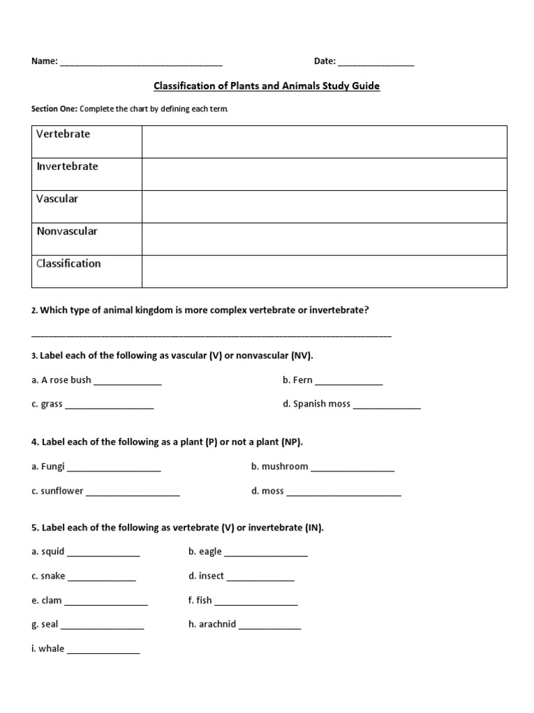 Classification Study Guide | PDF | Wellness | Science & Mathematics
