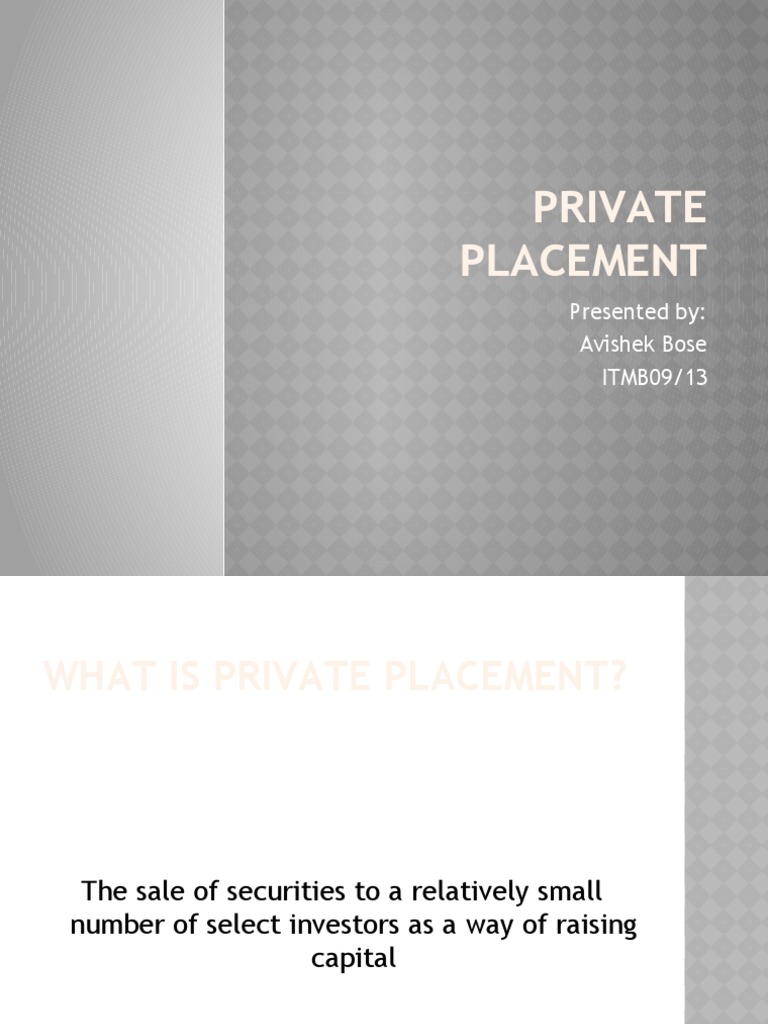 Understanding Private Placement Basics | PDF | Securities (Finance ...