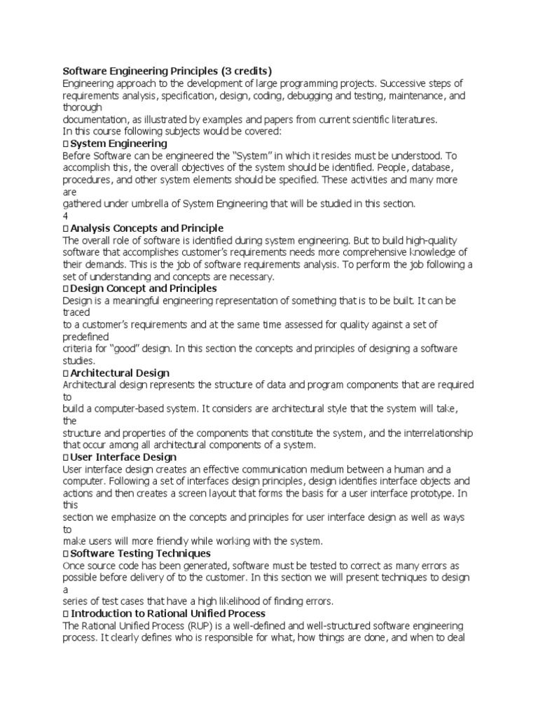 Software Engineering Principles | PDF | Software | System