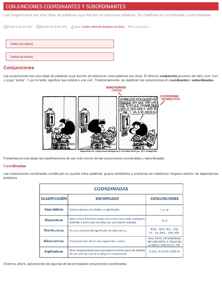 Fichas De Conjuncion Coordinante