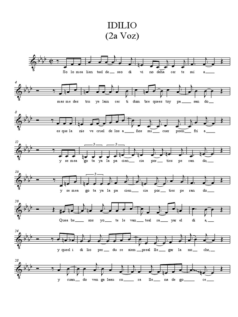 Partitura y Acordes de Idilio | PDF