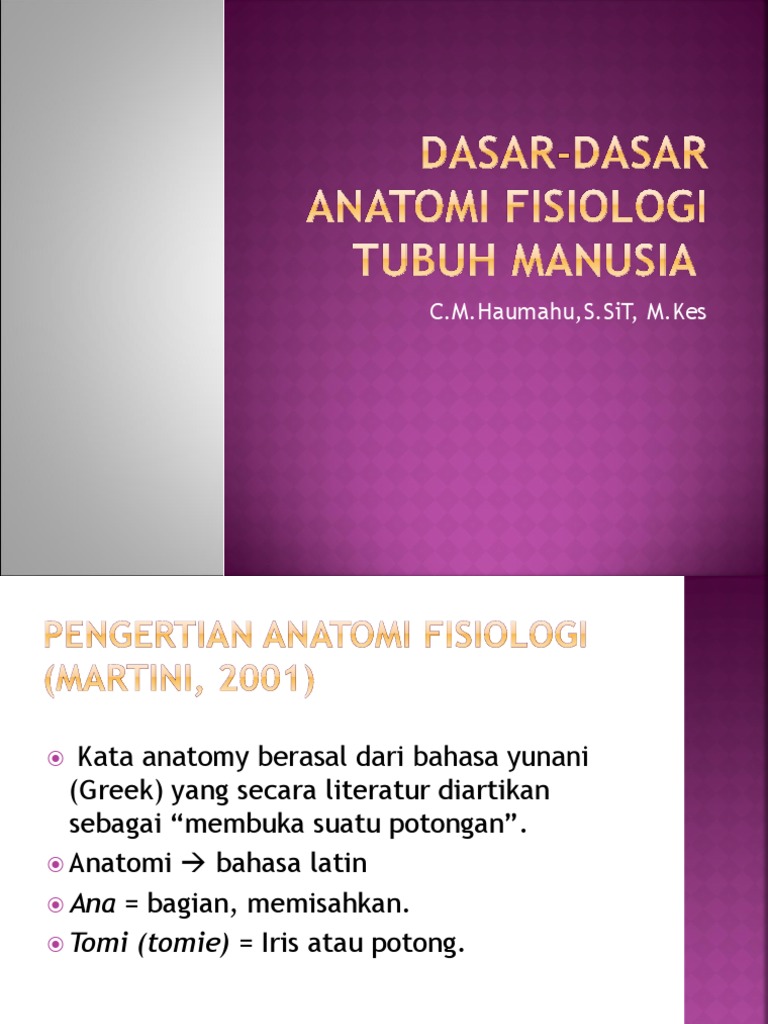 1.dasar-Dasar Anatomi Fisiologi Tubuh Manusia | PDF